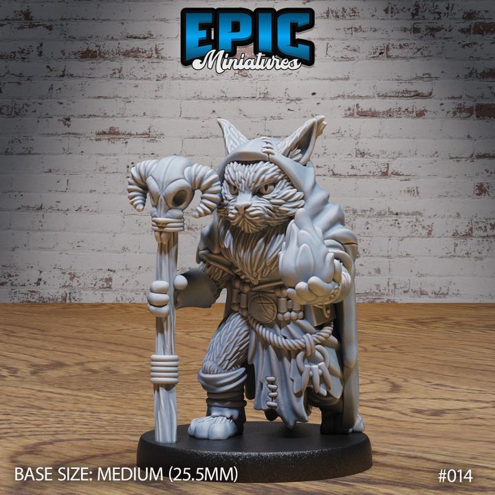 3D Printable Cat Tribe Warlock / Catfolk / Feline Warrior / Claw Fighter / Werejaguar Beast ...